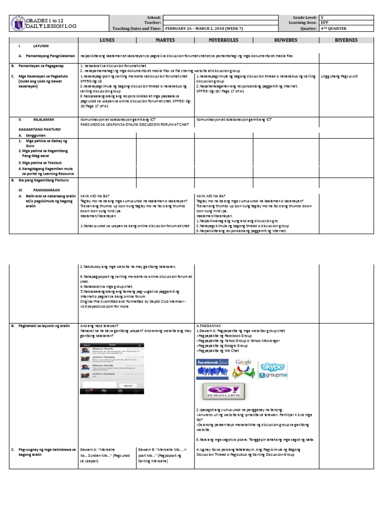 DLL - Epp 5 - Q4 - W7 | PDF