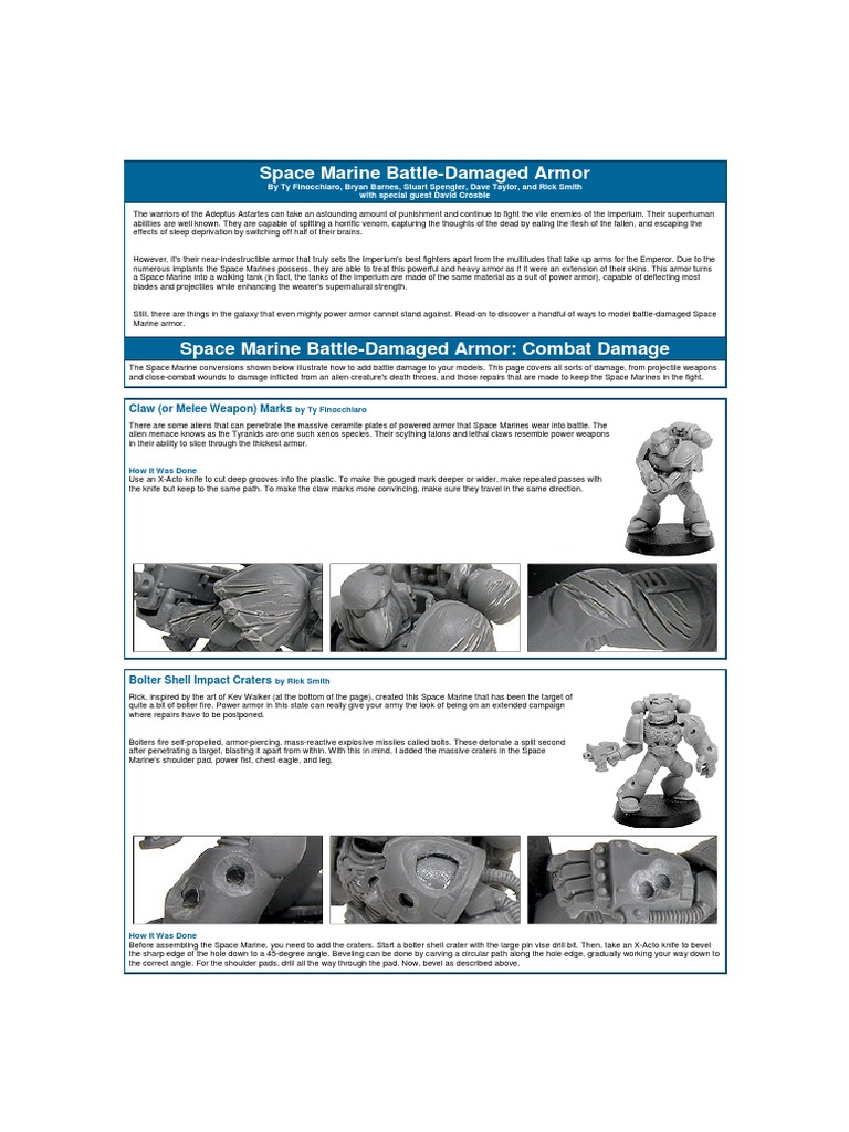 Space Marine Battle-Damaged Armor: Claw (Or Melee Weapon) Marks | PDF ...