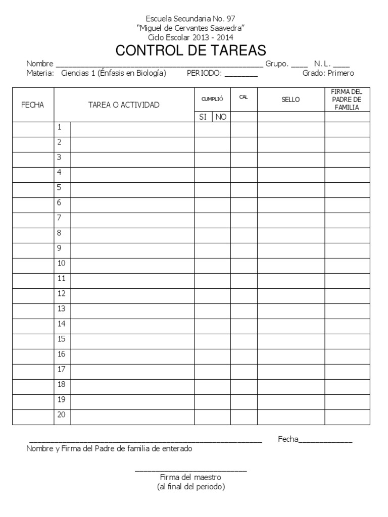 Control de Tareas PDF | PDF