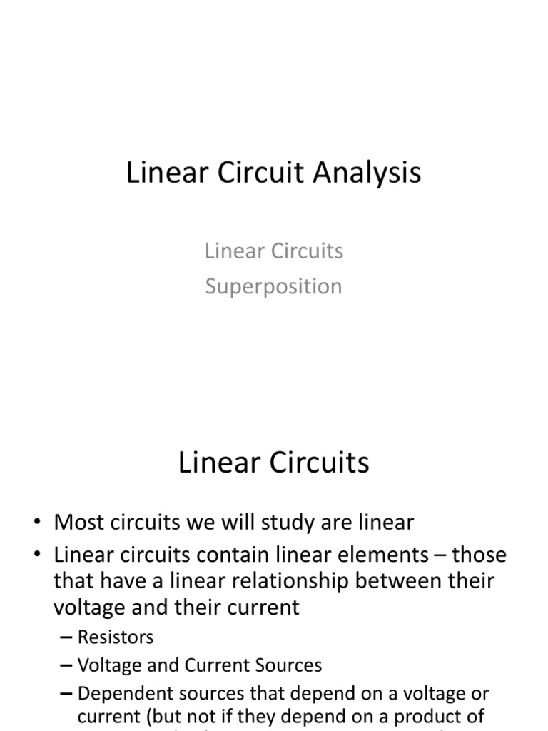 Linear Circuit Analysis | PDF | Network Analysis (Electrical Circuits ...