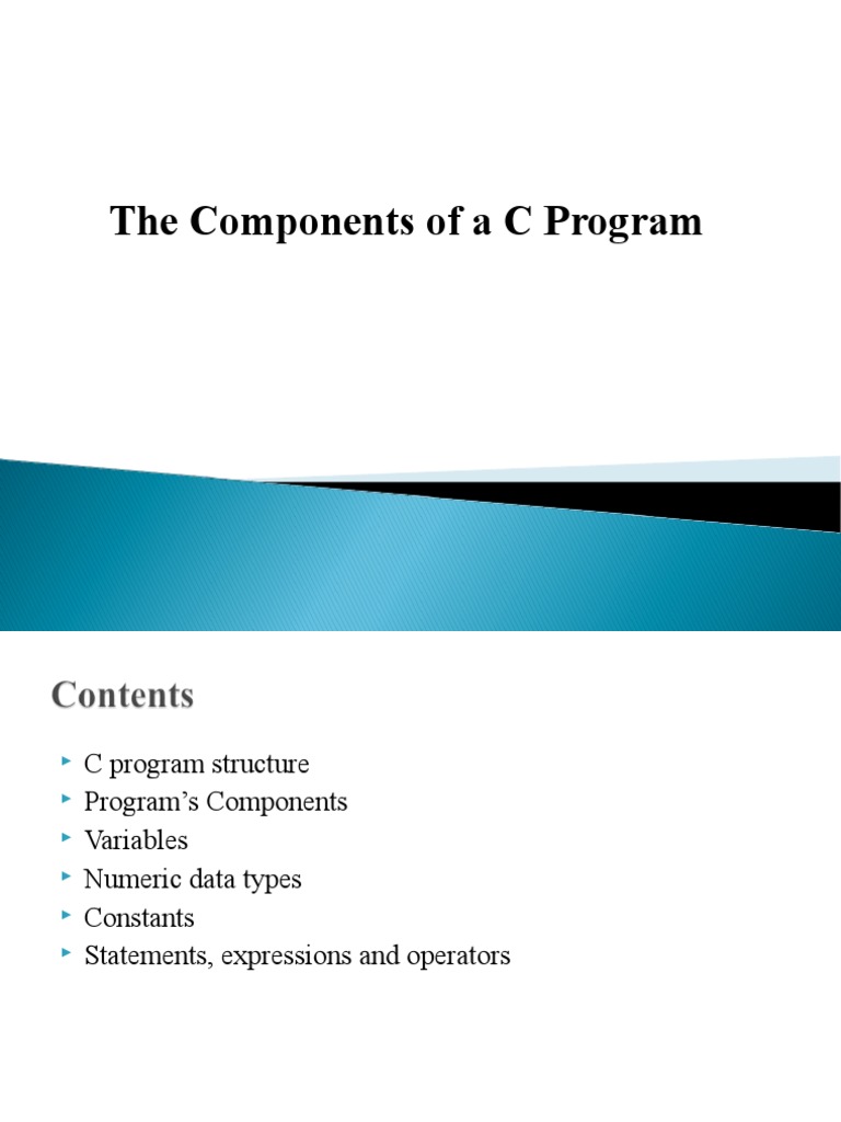Components of C Program | PDF | C (Programming Language) | Data Type
