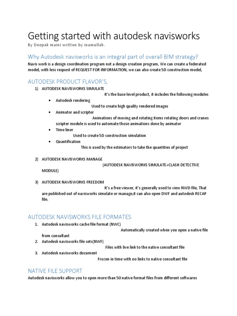 Getting Started with Autodesk Navisworks | PDF | Autodesk | Computing