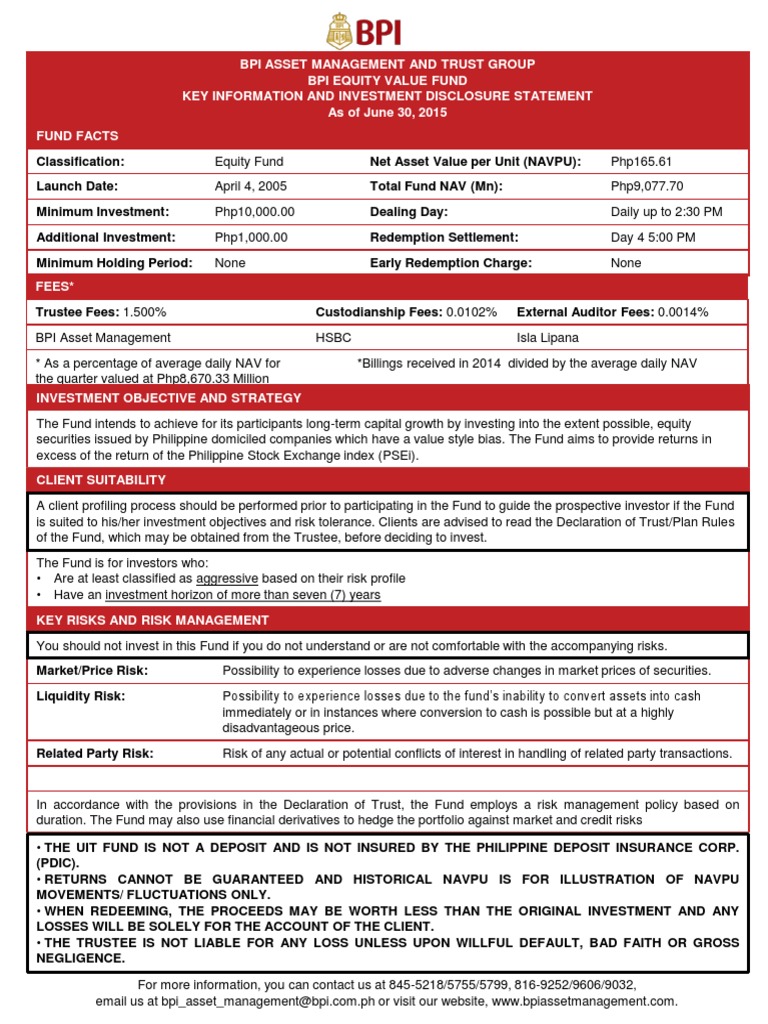 6 - Kiid - Uitf - Eq - Bpi Eq - Jun2015 | PDF | Investing | Stocks