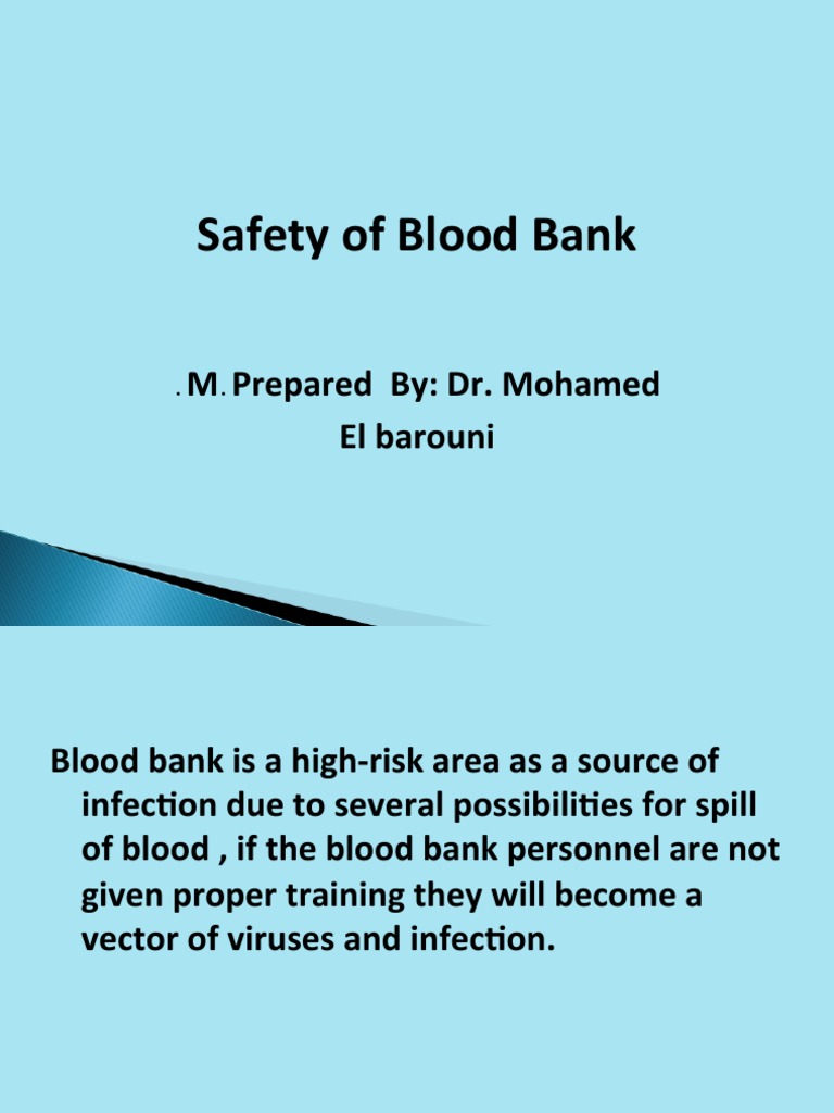 Blood Bank Safety Protocols Guide | PDF | Blood Donation | Blood ...