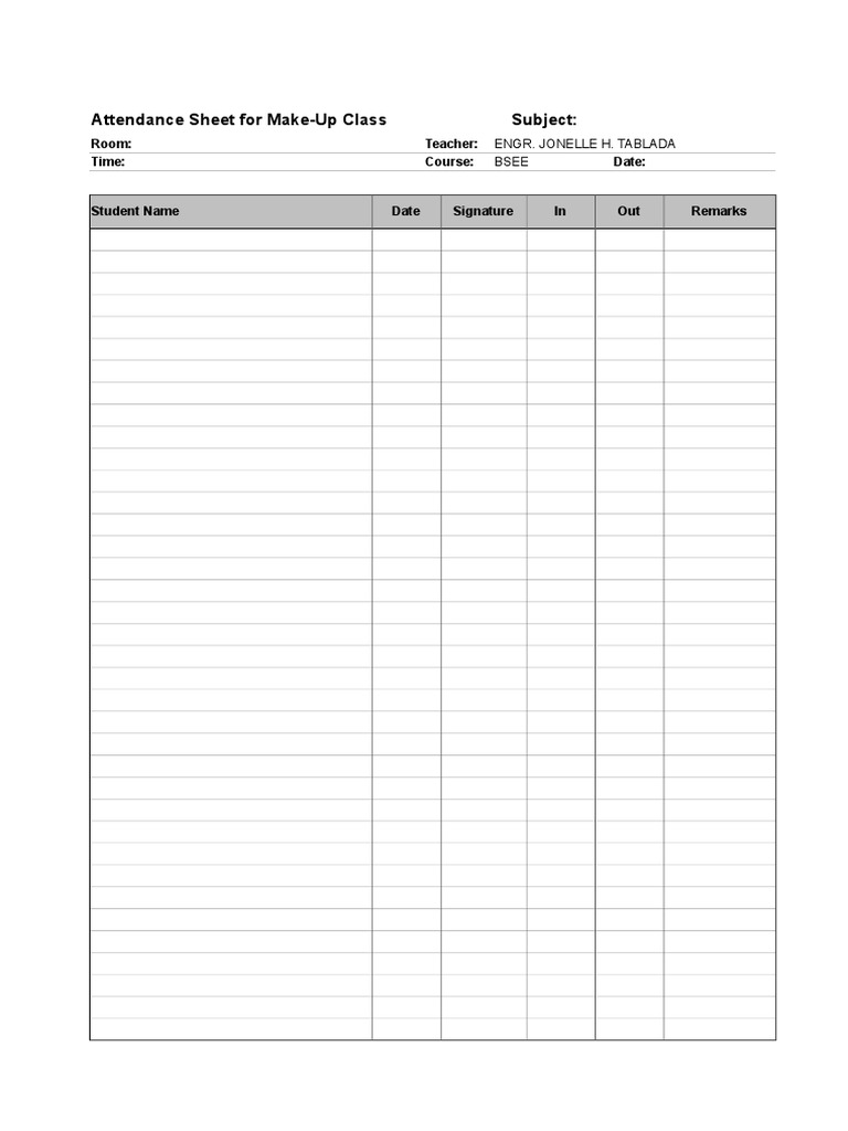 Attendance Sheet 09 | PDF