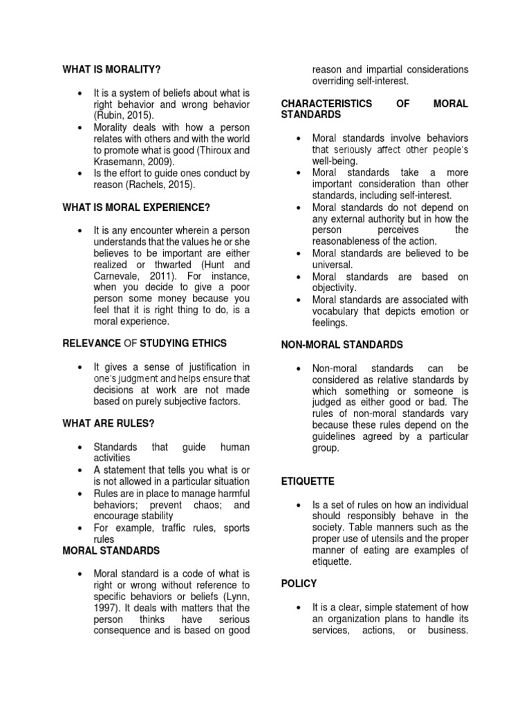Ethics Intro | PDF | Etiquette | Morality