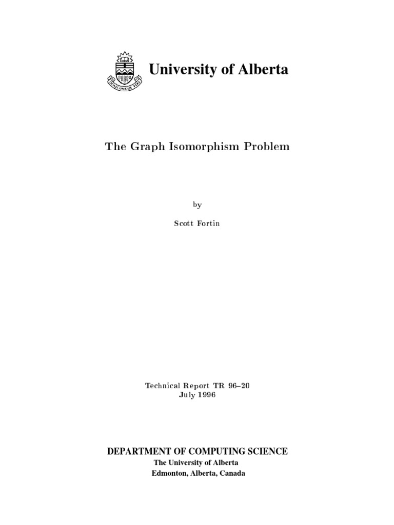 The Graph Isomorphism Problem: University of Alberta | PDF ...