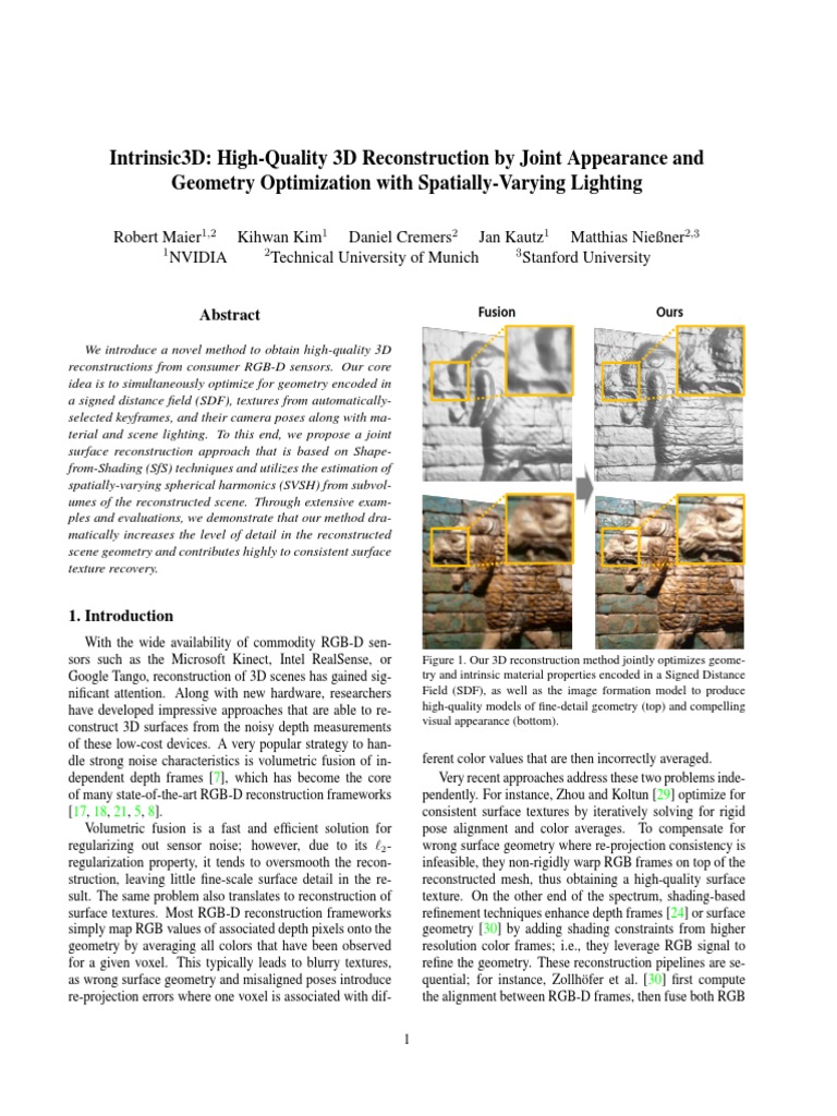 High-Quality 3D Reconstruction Method | PDF | Voxel | Texture Mapping
