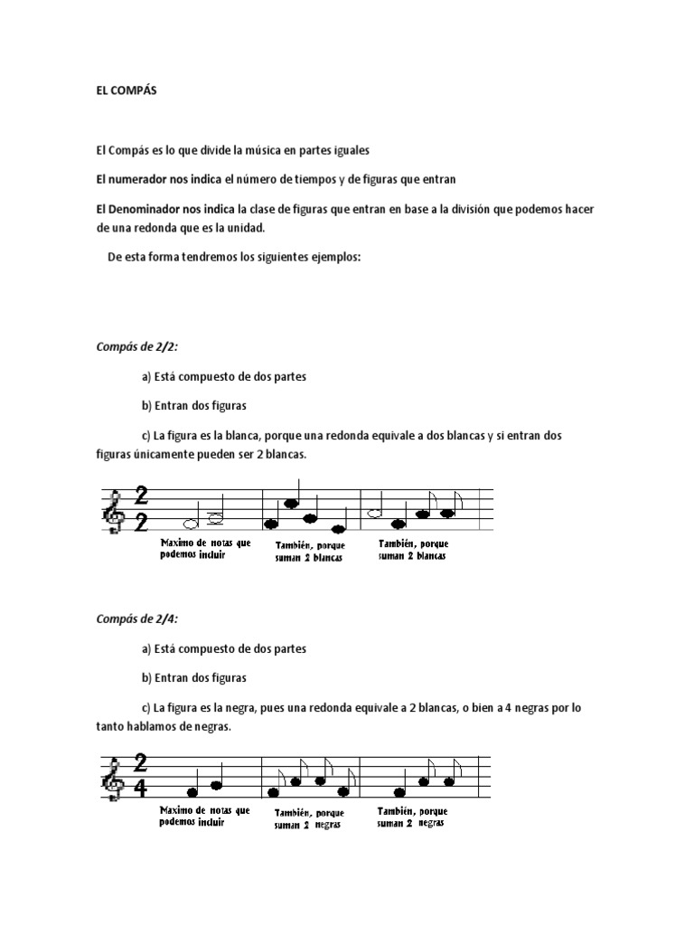 Tipos de Compás Musical y Su Uso | PDF