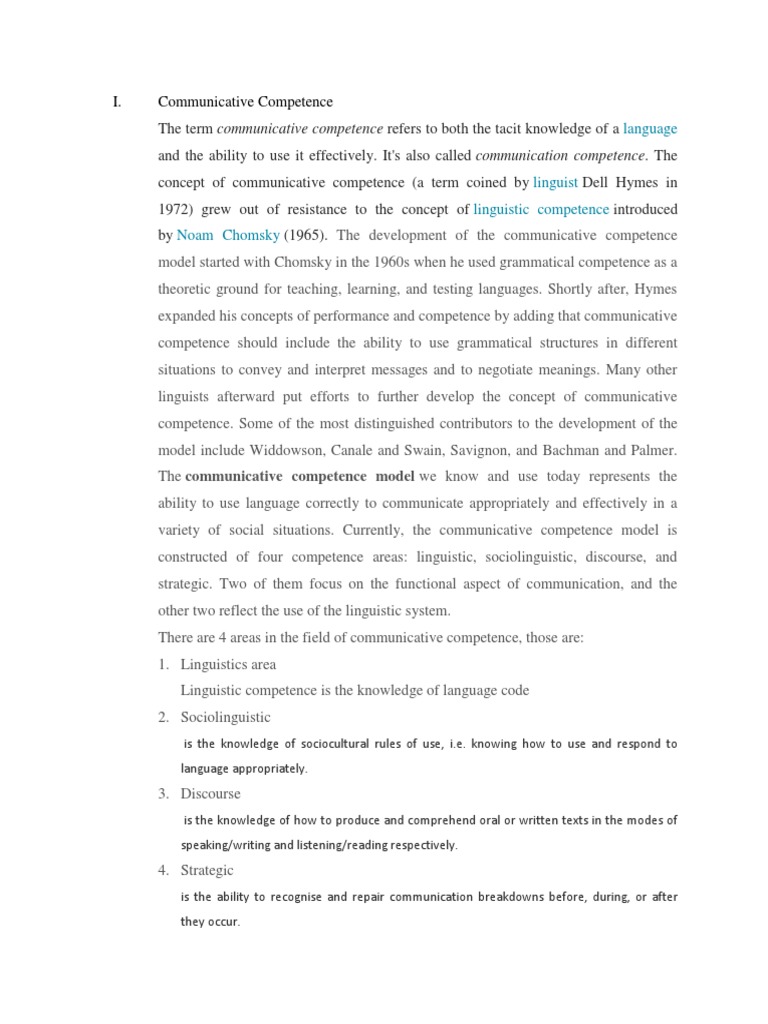 Analyzing the Inclusion of Grammatical Competence in the Communicative ...