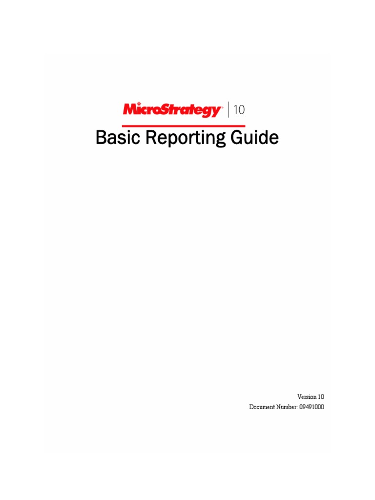 Microstrategy 10 - Basic Reporting Guide PDF | PDF | Application ...