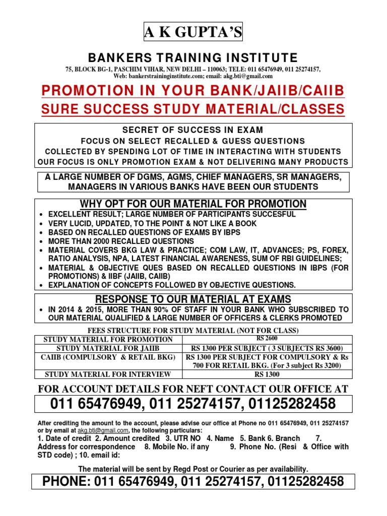 Bank Promotion Study Mat July 15 | PDF | Government Of India | Banking