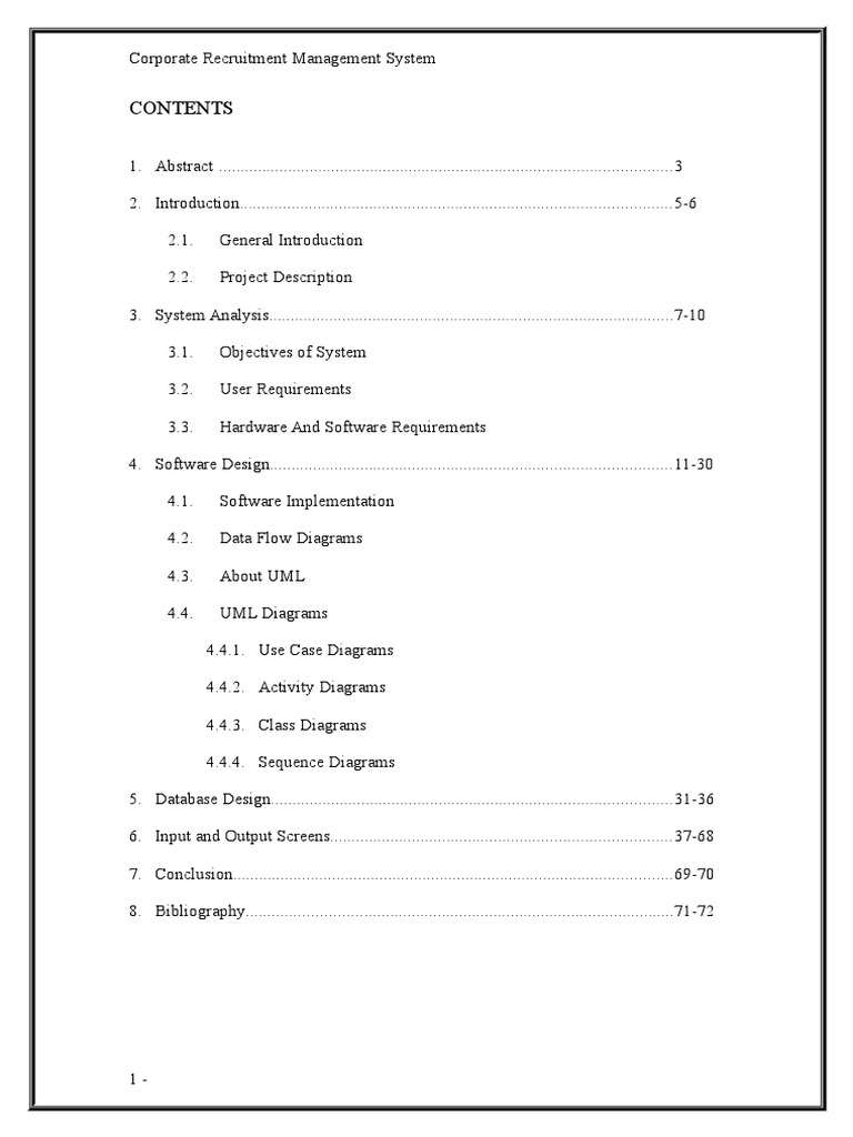 Corporate Recruitement Management System Project Report | PDF ...