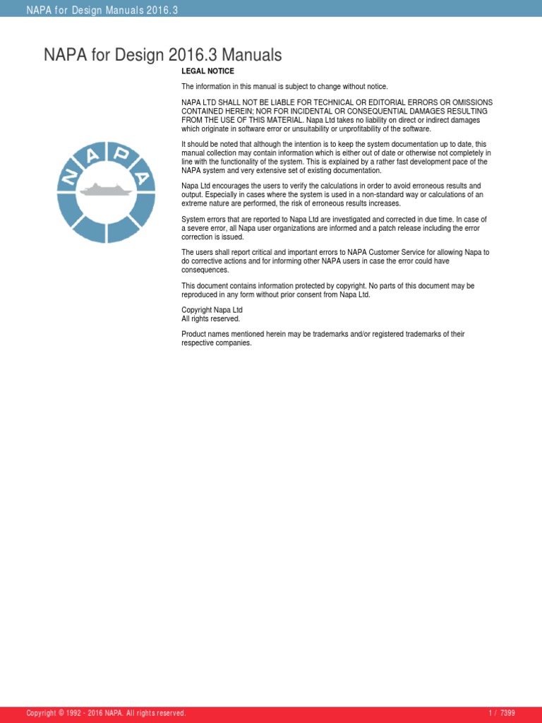 Napa Manuals 2016.3-1 PDF | PDF | Hull (Watercraft) | Icon (Computing)