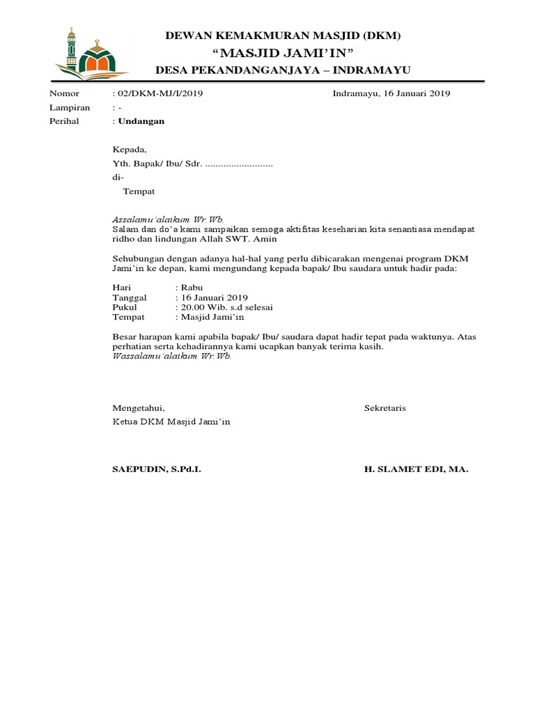 01 Surat Undangan Raker | PDF