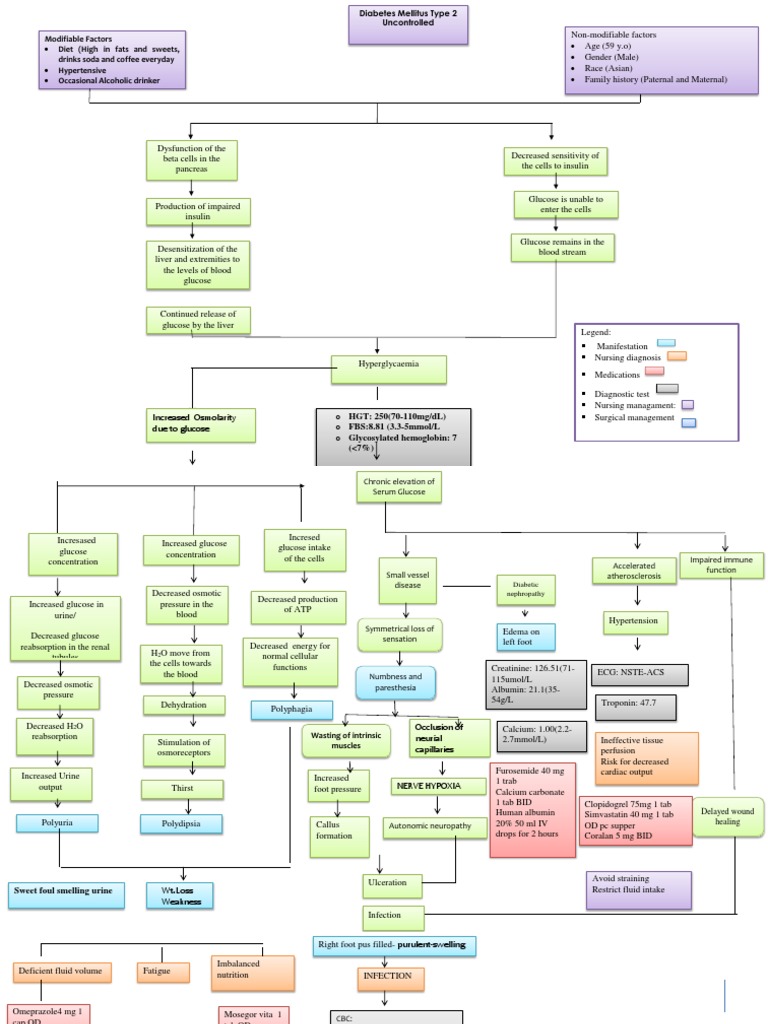 Concept Map Atekharlss | PDF | Diabetes Mellitus | Glucose