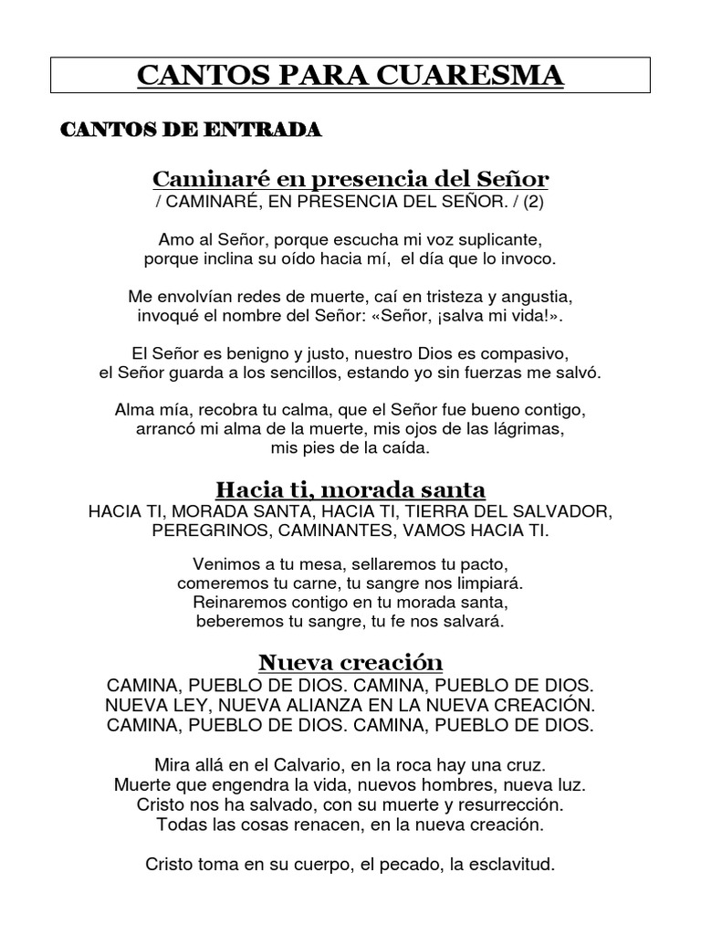 Cantos para Cuaresma | PDF | Cristo (título) | Amor