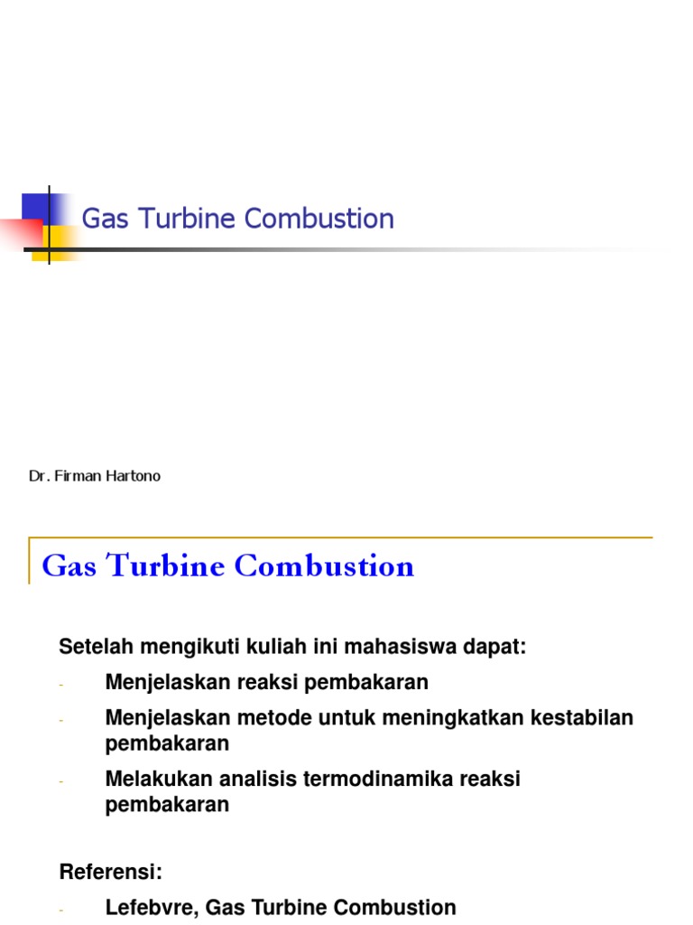 Gas Turbine Combustion: Dr. Firman Hartono | PDF | Combustion ...
