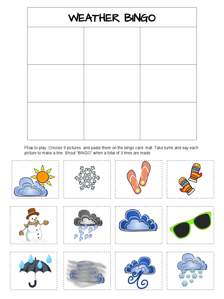 Weather Bingo Game Instructions | PDF