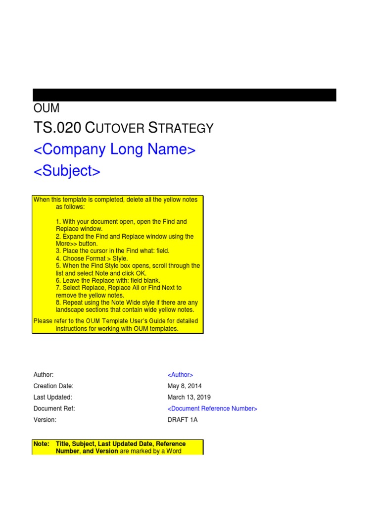 Ts-020 Cutover Strategy | PDF | System Software | Software