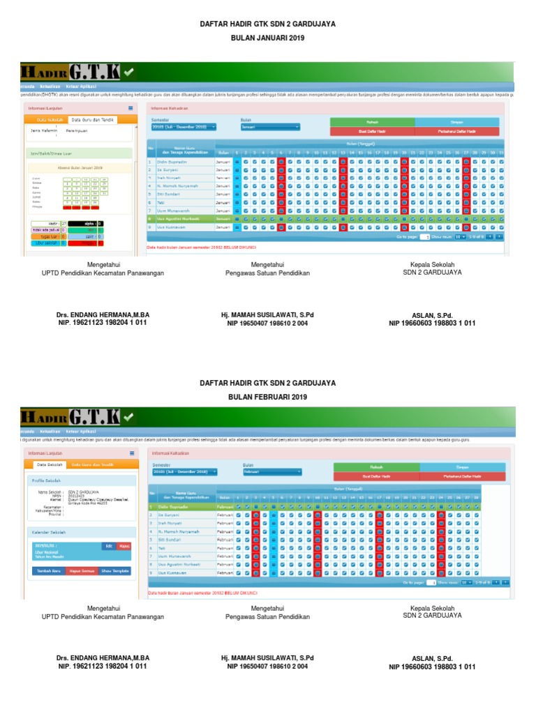 Daftar Hadir GTK | PDF | Kesehatan Holistik