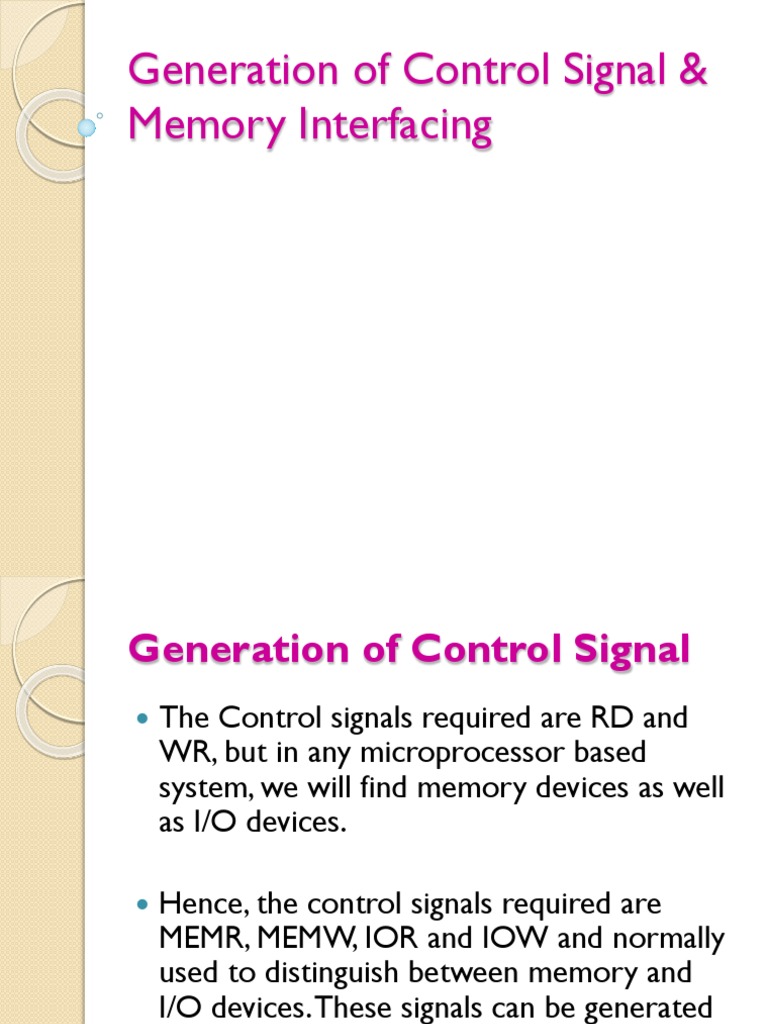 04 - Generation of Control Signals & Address Decoding | PDF | Input ...