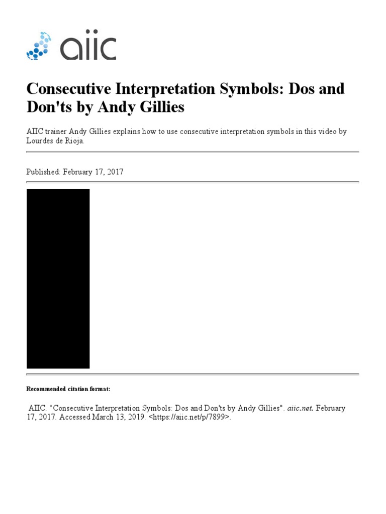 Consecutive Interpretation Symbols Dos and Don Ts by Andy Gillies | PDF