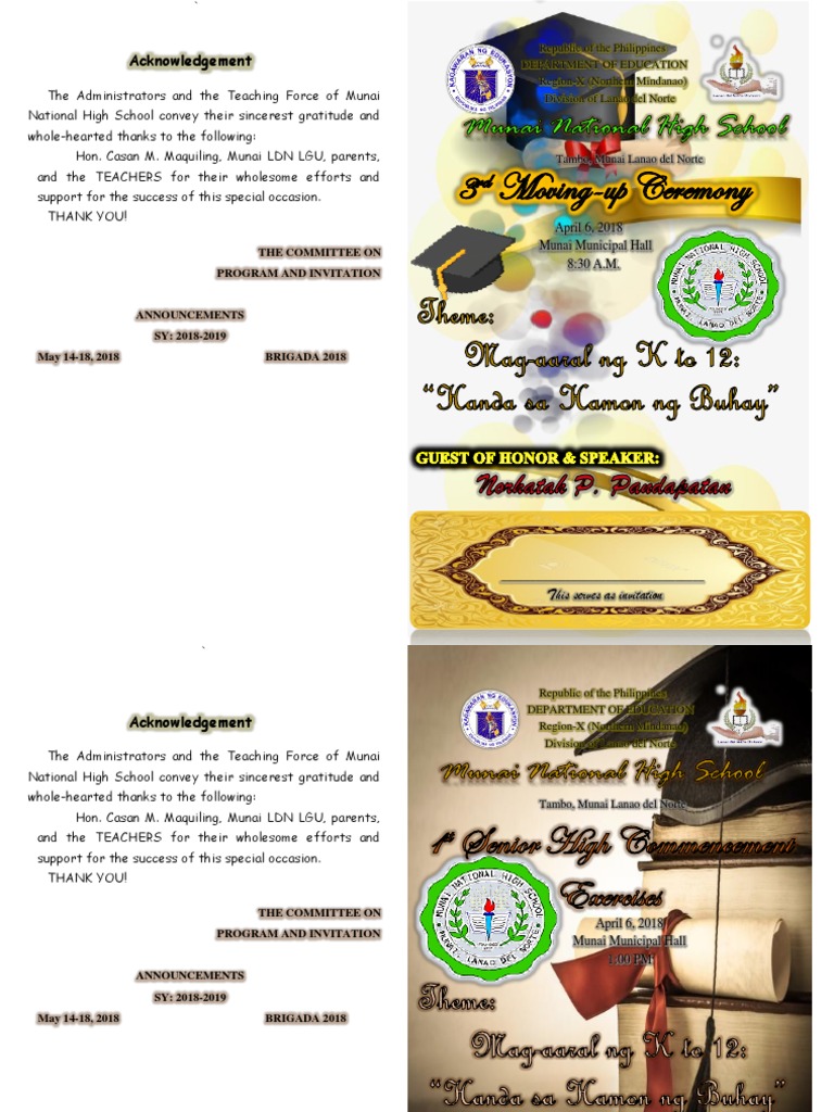 Acknowledgement: The Committee On Program and Invitation | PDF ...