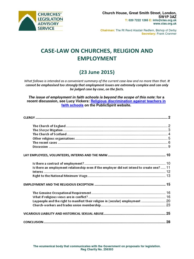 Employment of Church Workers June 2015 | PDF | Church Of England ...
