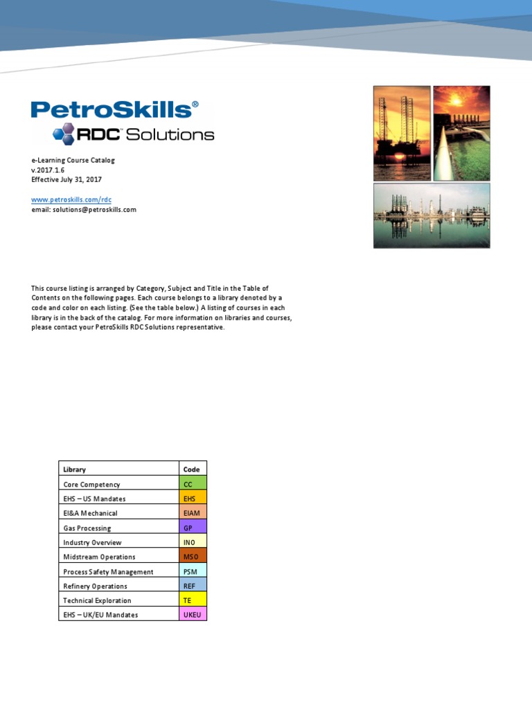 Petroskills Learning Catalogue | Download Free PDF | Resource ...