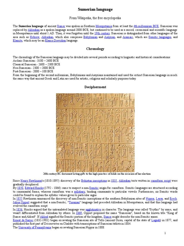 Sumerian Language | PDF | Cuneiform | Writing