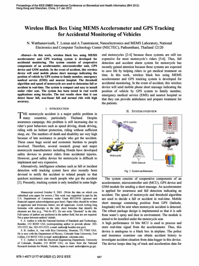 Wireless Black Box Using MEMS Accelerometer and GPS Tracking For Accidental Monitoring of ...