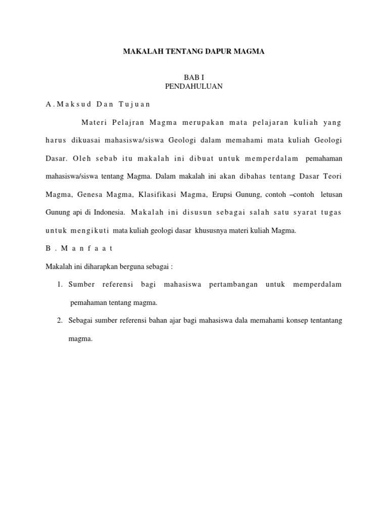 Pemahaman Dapur Magma dalam Geologi | PDF