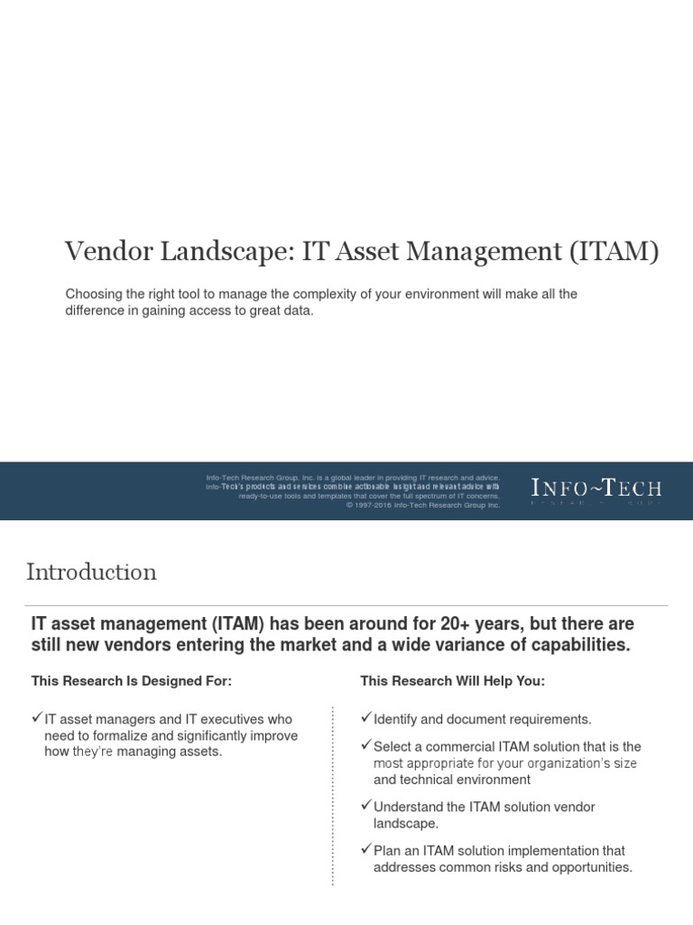 Vendor Landscape: IT Asset Management (ITAM) | PDF | Software As A ...