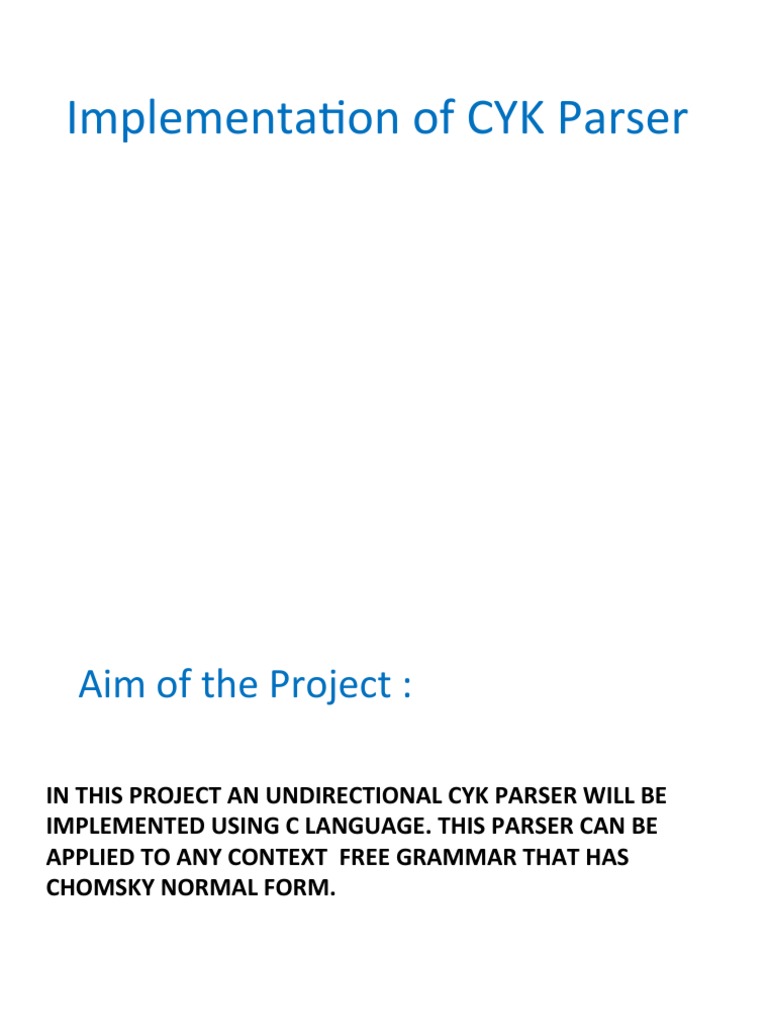 Implementation Of Cyk Parser Pdf Parsing String Computer Science