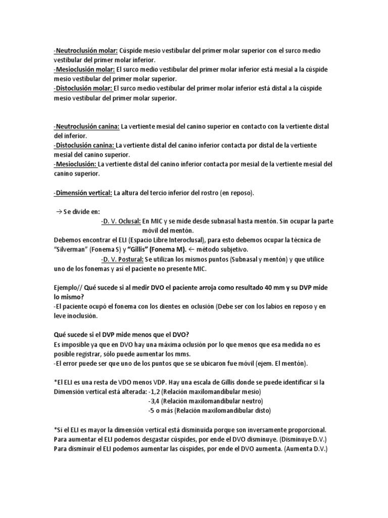 Tipos de Oclusión y Dimensión Vertical | PDF | Anatomia dental | Boca