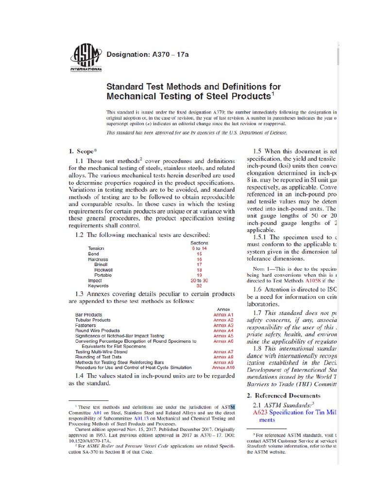 Escope Astm A370 Ed.17a | PDF