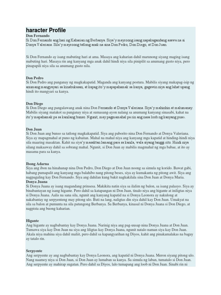 Character Profile | PDF