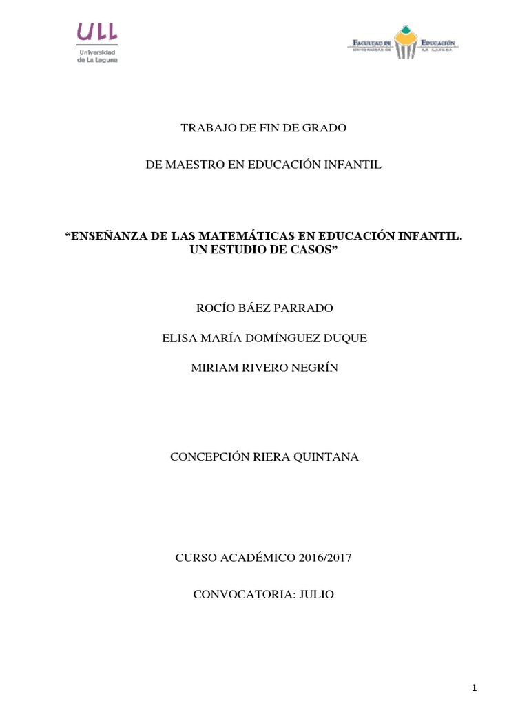 Ensenanza De Las Matematicas En Educacion Infantil Un Estudio De
