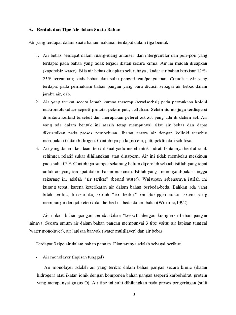 Bentuk Dan Tipe Air Dalam Suatu Bahan Pdf