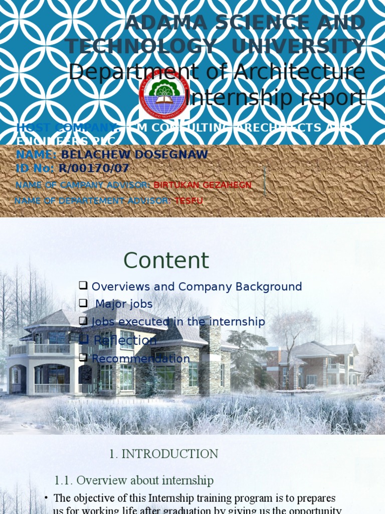 Adama Science and Technology University: Department of Architecture ...