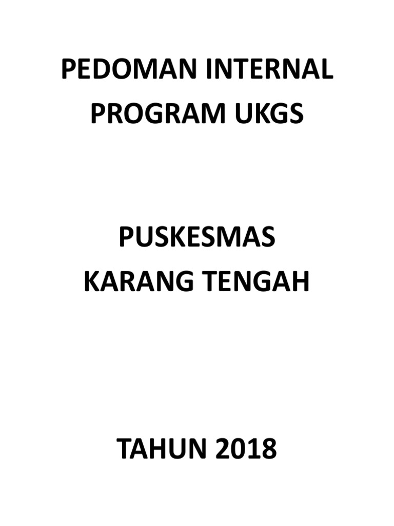Pedoman Internal Ukgs | PDF