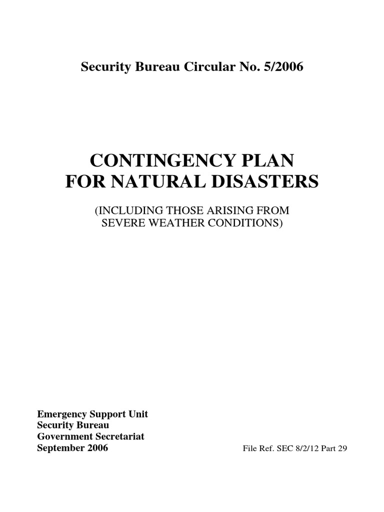 Hong Kong's Comprehensive Contingency Plan for Responding to Natural ...