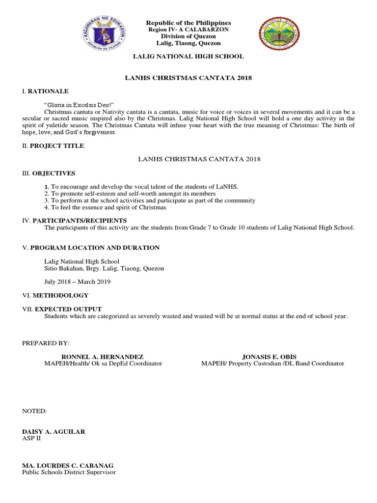 Lanhs Christmas Cantata 2018 | PDF