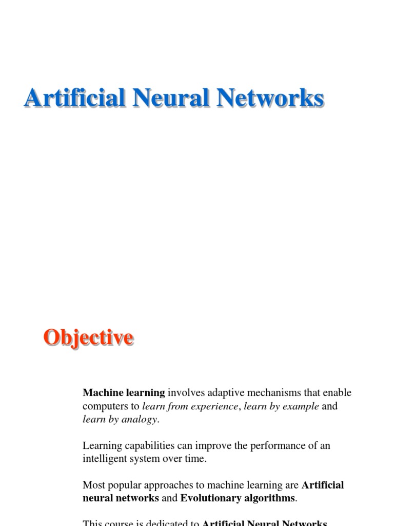 Artificial Neural Networks | Download Free PDF | Dendrite | Artificial Neural Network