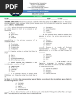 Creative Writing Exam With Answer Key | PDF | Poetry