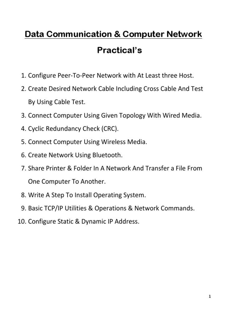 Data Communication & Computer Network Practical's | PDF