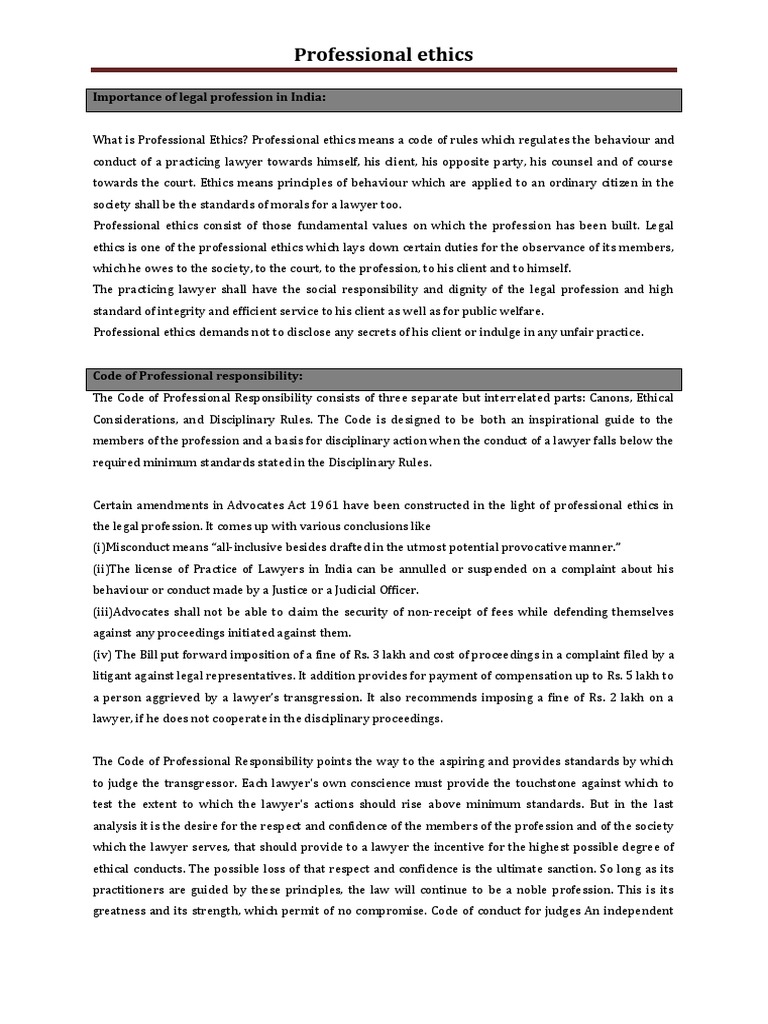 Legal Prof Notes-2 | PDF | Barrister | Advocate