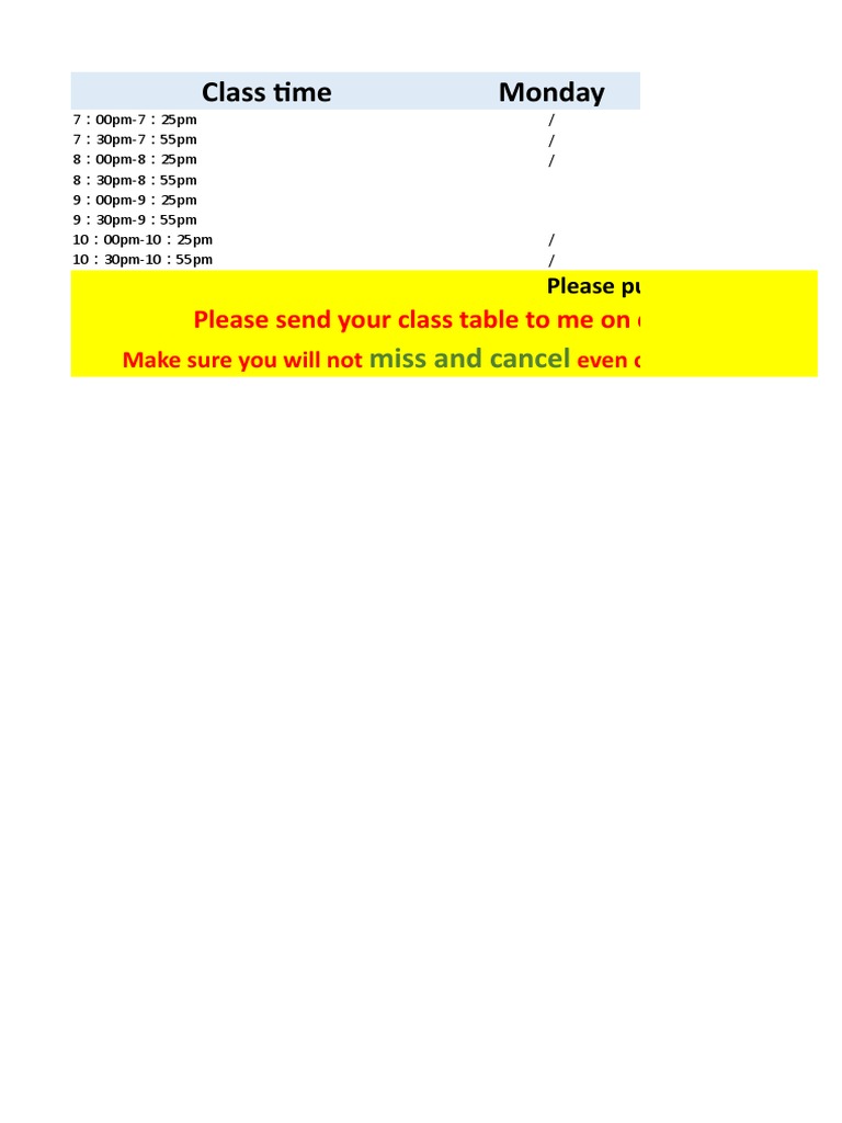 Weekly Class Schedule Submission Guide | PDF | Language Arts & Discipline