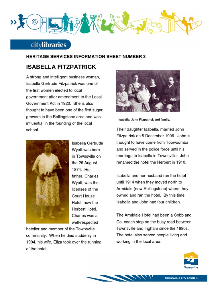Heritage Info Sheet 3 Isabella Fitzpatrick | PDF